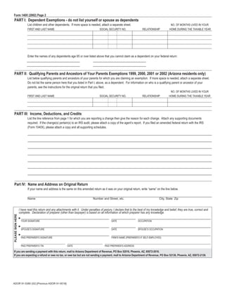 azdor.gov Forms 140Xf | PDF