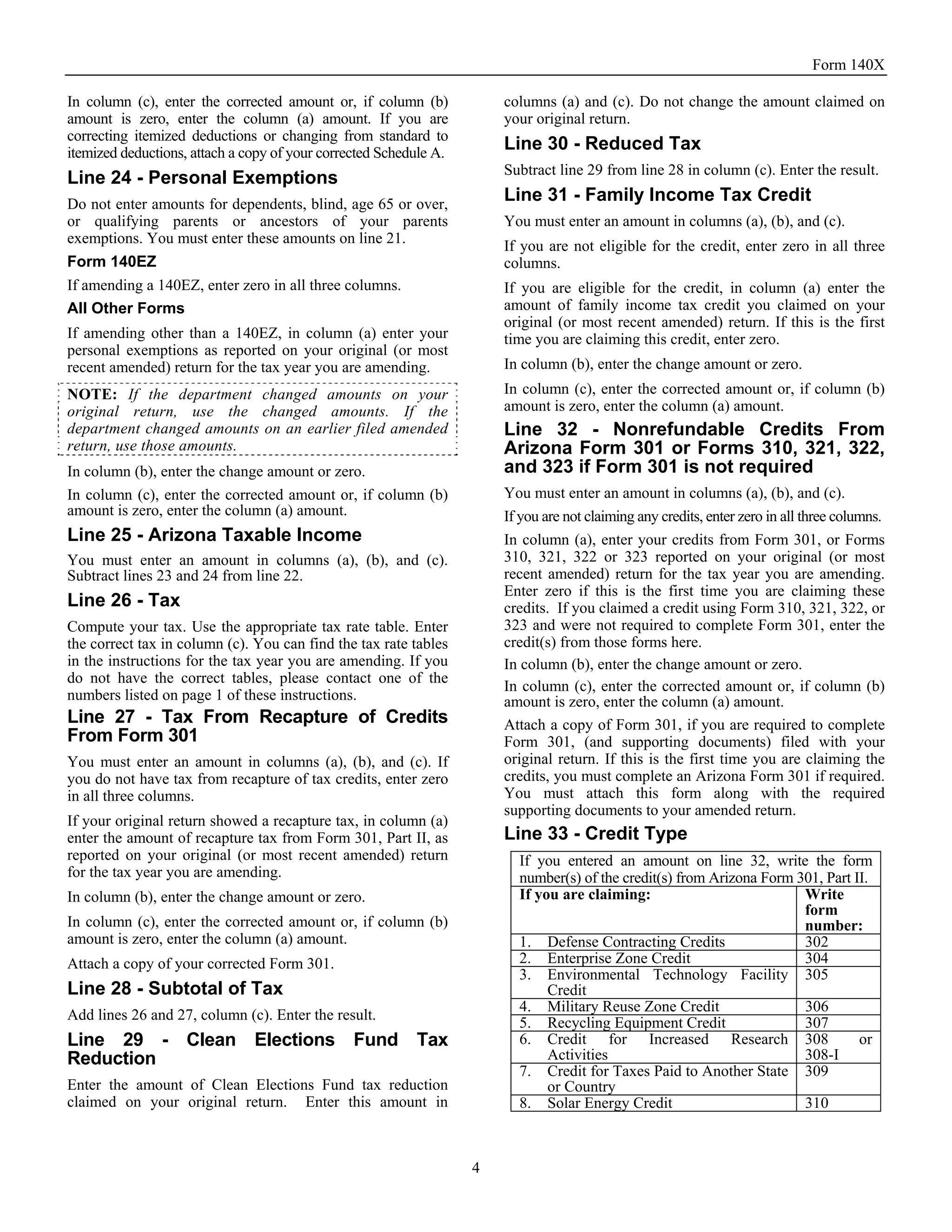 azdor.gov Forms 140X%20instructions | PDF