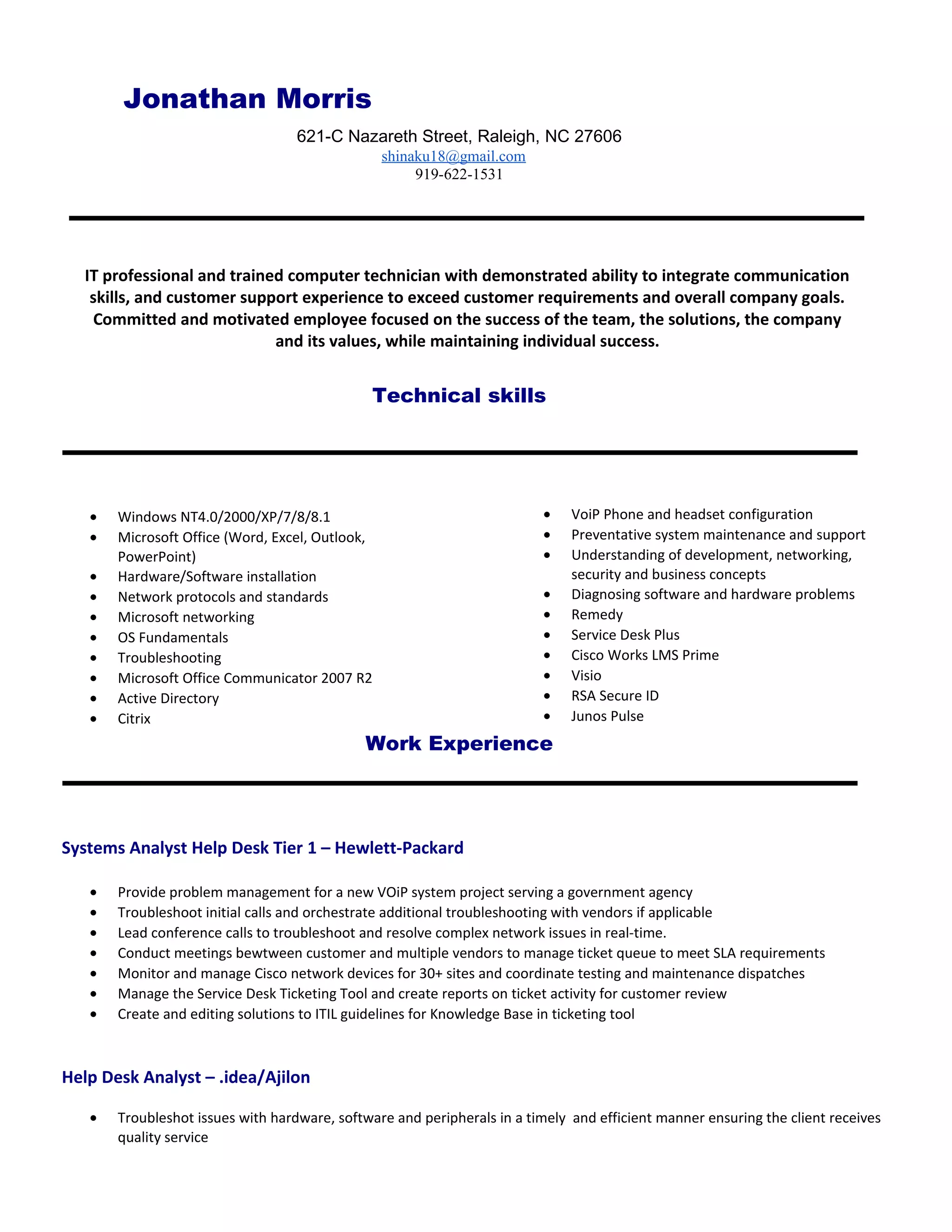 Jonathan Morris Resume-3 | PDF