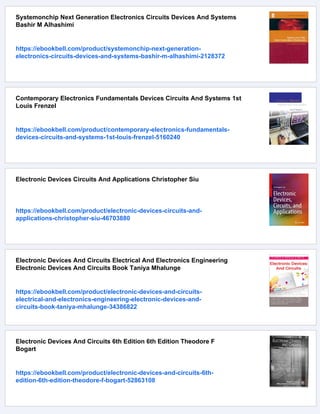 Electronic Devices Circuits And Systems For Biomedical Applications ...
