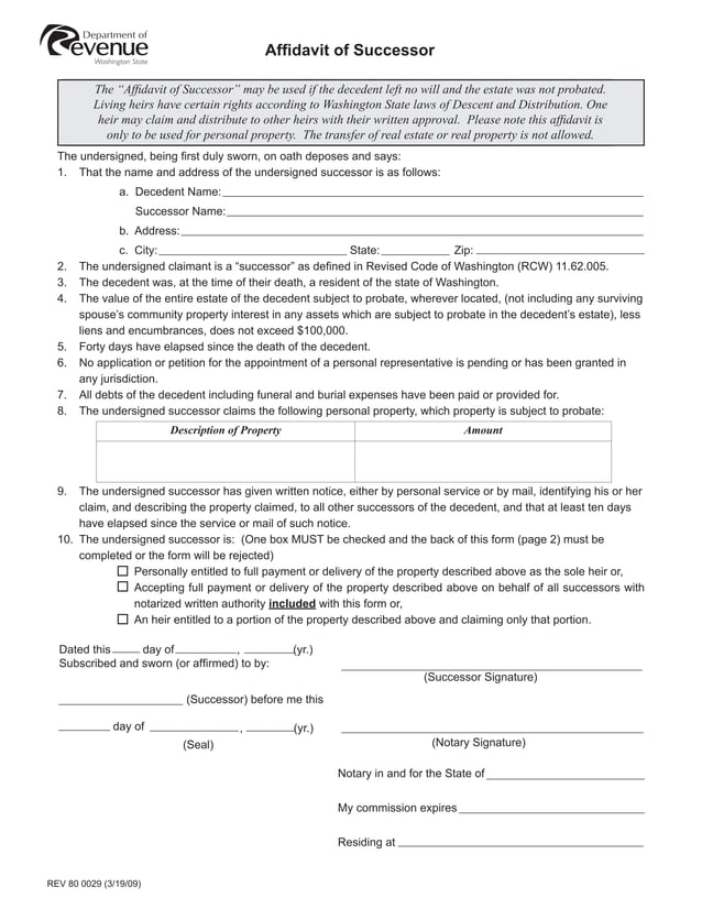 AffidavitofSuccessor_E | PDF | Death, Injury, or Military Conflict ...