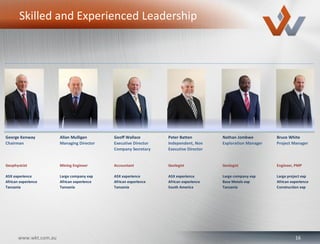 Investor Presentation Walkabout Resources (ASX:WKT) May 2013 | PPT