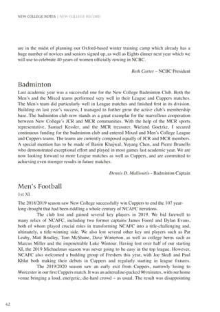 2019 New College Record | PDF