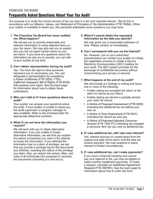 ftb.ca.gov forms 1015B | PDF