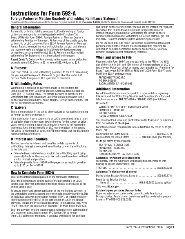 ftb.ca.gov forms 09_592a | PDF