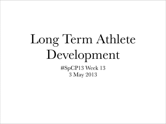 Long Term Athlete Development | PDF