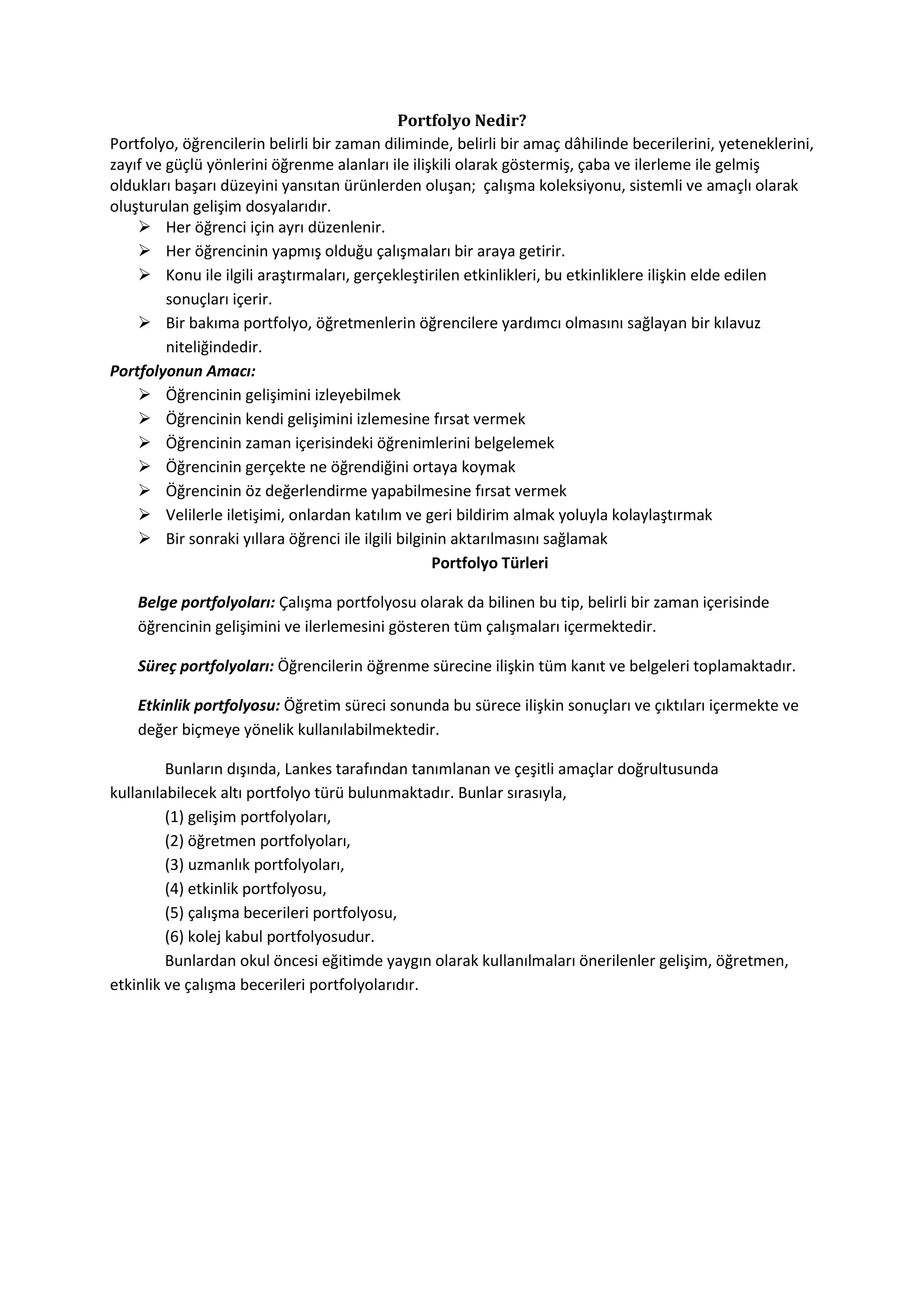 portfolyo nedir? | DOCX