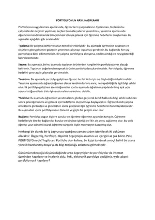 portfolyo nedir? | DOCX