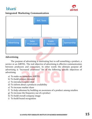 IMC OF AIRTEL | DOCX | Telecommunications Industry | Industries