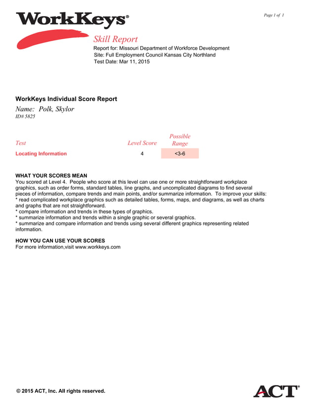 WorkKeys | PDF | Careers