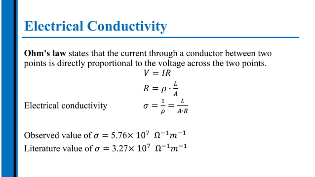 Thermal and Electrical conductivity of metals | PPTX