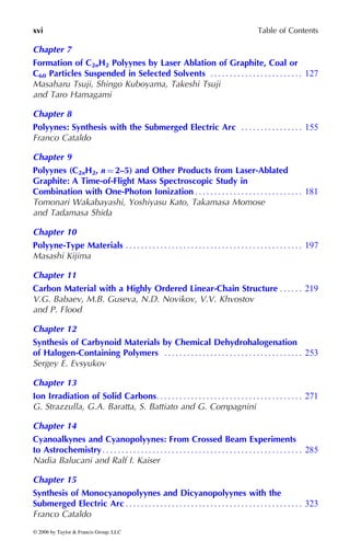 Polyynes Synthesis Properties And Applications Franco Cataldo | PDF