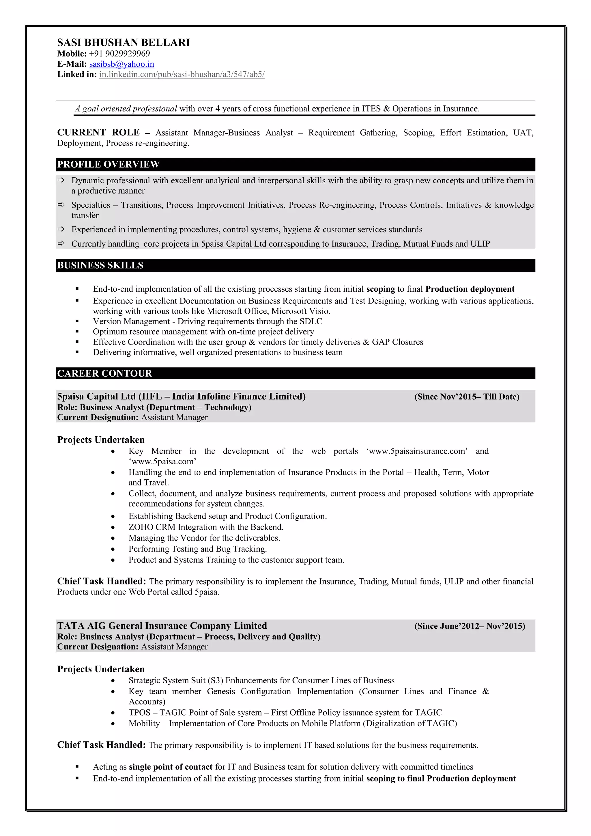 CV Sasi B | PDF