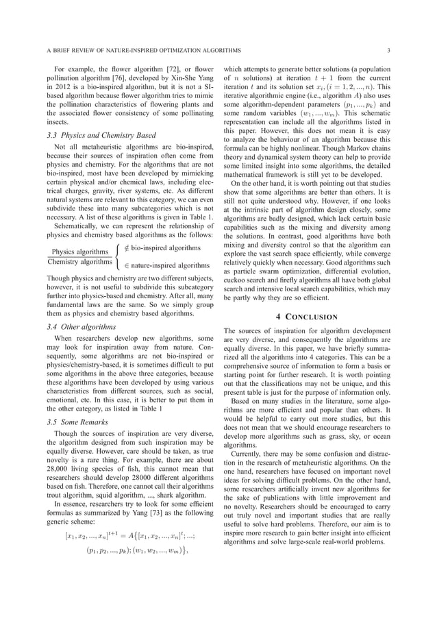 A Brief Review of Nature-Inspired Algorithms for Optimization | PDF