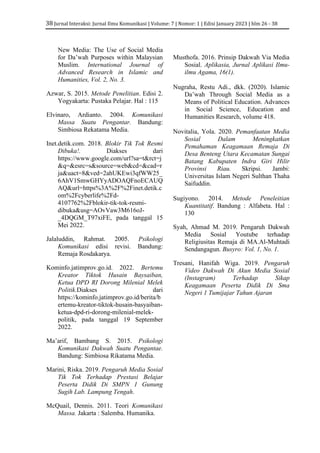 Pengaruh Dakwah di Media Sosial Tiktok Terhadap Tingkat Religiusitas Remaja di Demak | PDF