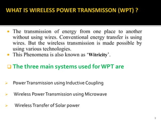 Wireless Power Transmission via solar Satellite | PPTX