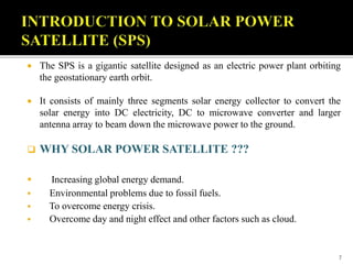 Wireless Power Transmission via solar Satellite | PPTX