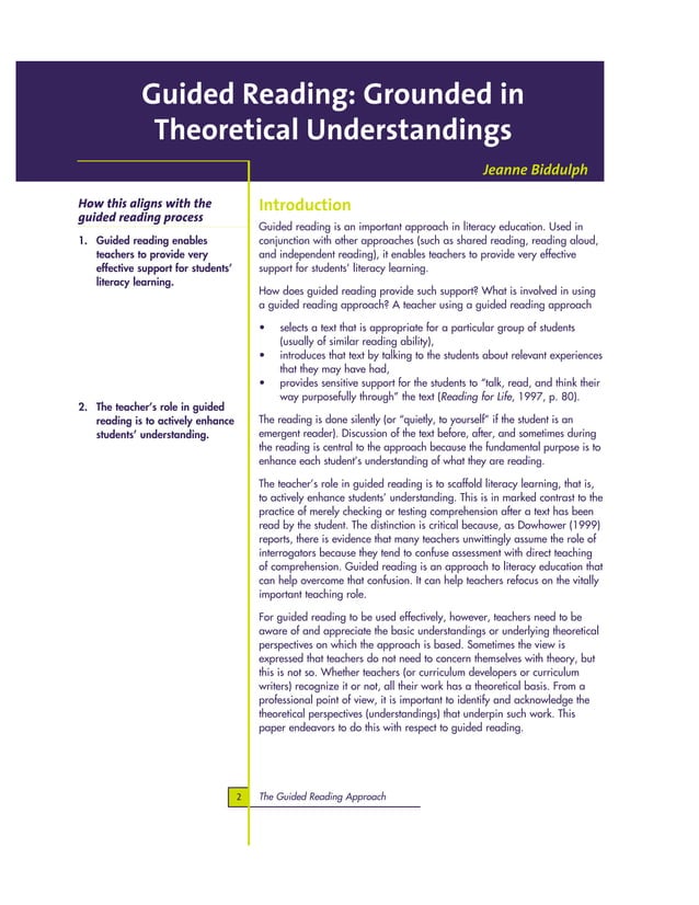 The Guided Reading Approach | PDF