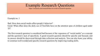 How to Formulate A Good Research Question | PPTX | Educational ...