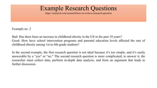 How to Formulate A Good Research Question | PPTX | Educational ...