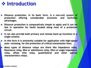 SWITCH GEAR AND PROTECTION. distance protection of transmission lines ...