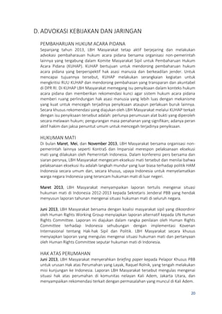 Laporan Tahunan LBH Masyarakat Tahun Kerja 2013 | PDF