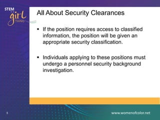 WOC 2016: Want a Security Clearance? This is what you need to know | PPTX
