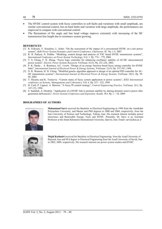A Fuzzy-PD Controller to Improve the Performance of HVDC System | PDF