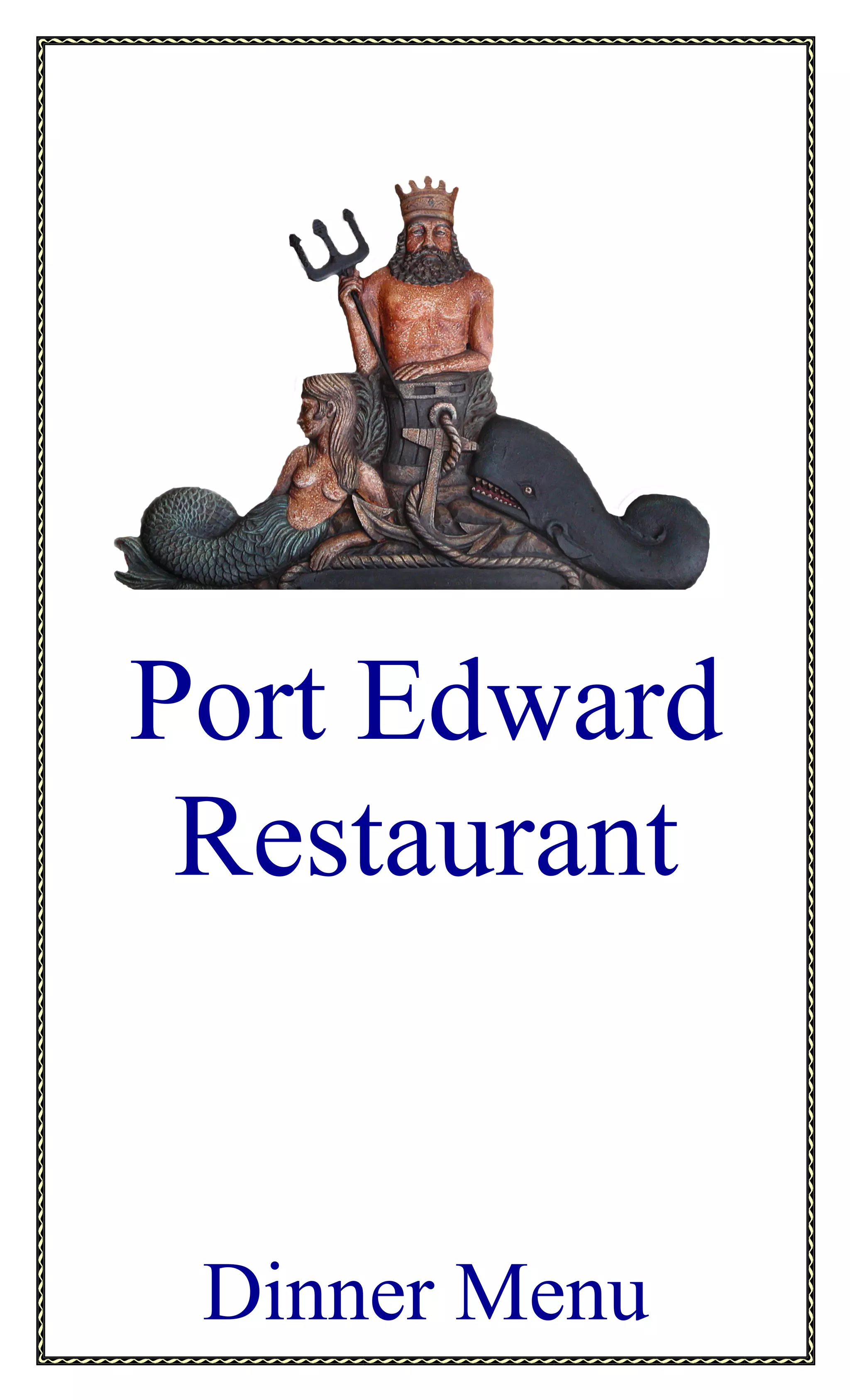 Port Edward Restaurant Dinner Menu - July 2013 | PDF