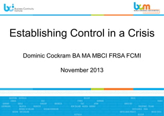 Establishing Control in a Crisis - The Tricks and Traps of Good Crisis ...