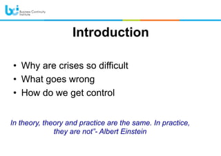 Establishing Control in a Crisis - The Tricks and Traps of Good Crisis ...