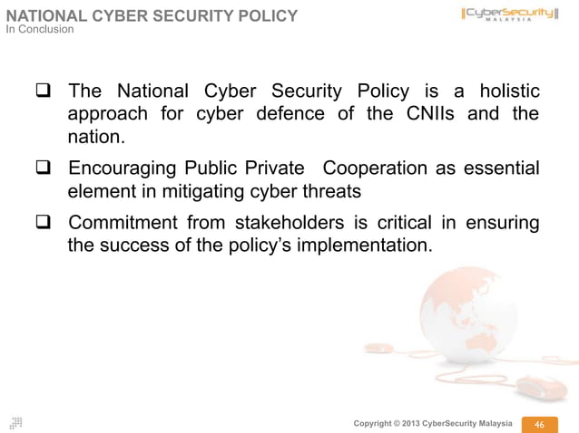 Malaysia's National Cyber Security Policy | PDF