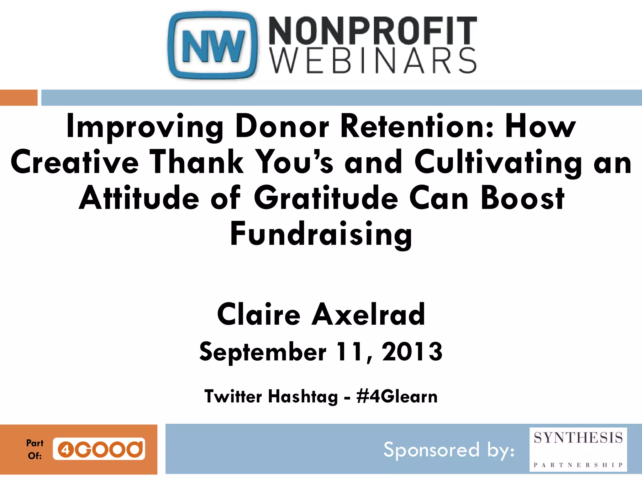 Improving Donor Retention: How Creative Thank You’s and Cultivating an ...