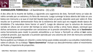 EXPERIMENTO DE TORRICELLI - FÍSICA I | PPTX