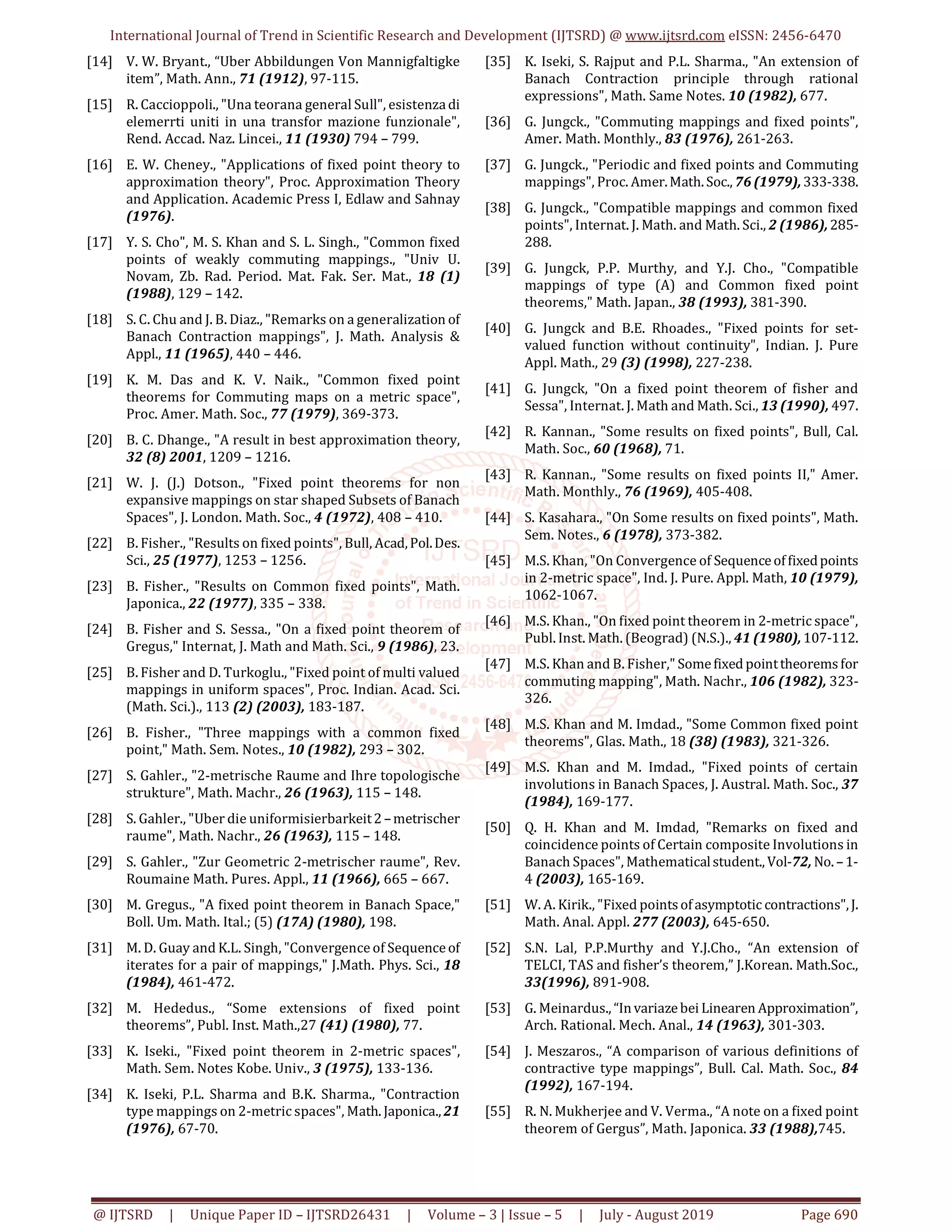 A Review Article on Fixed Point Theory and Its Application | PDF