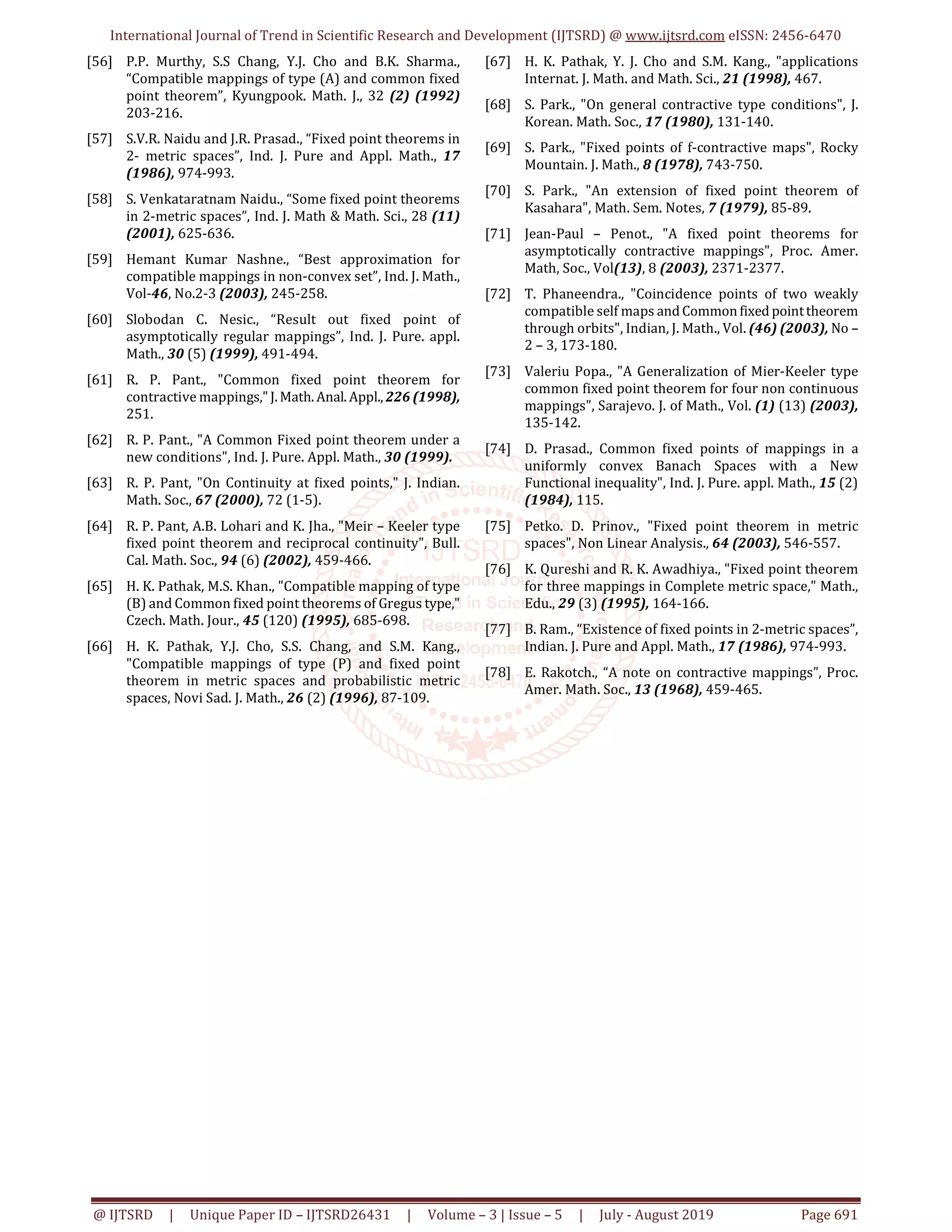 A Review Article on Fixed Point Theory and Its Application | PDF