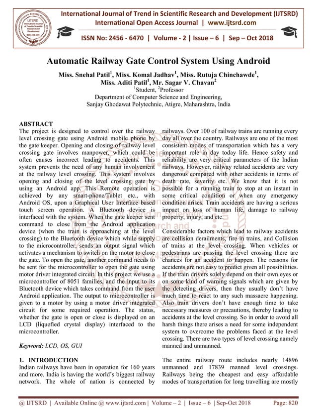 Automatic Railway Gate Control System Using Android | PDF