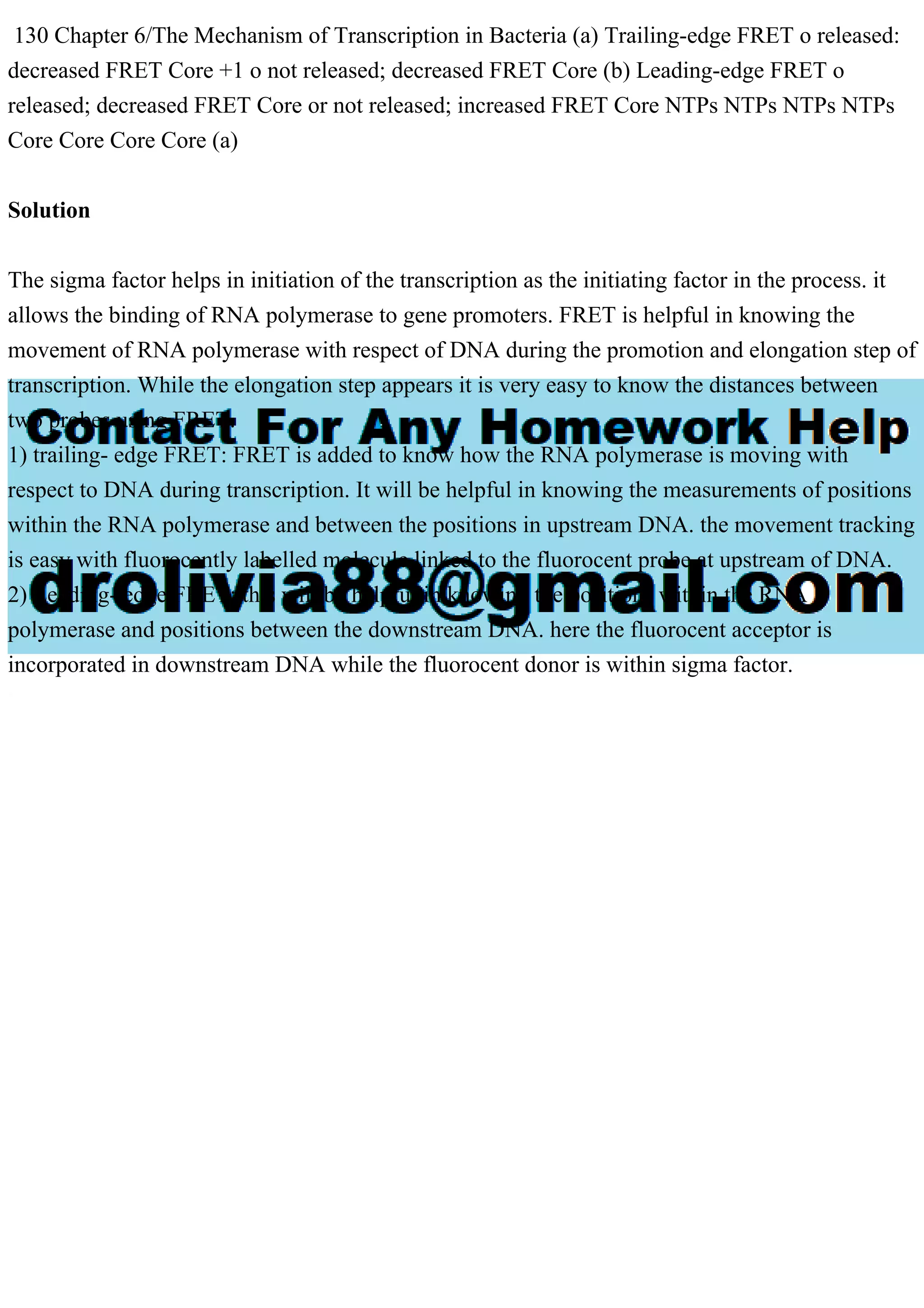 130 Chapter 6The Mechanism of Transcription in Bacteria (a) Trailing.pdf | Chemistry | Science
