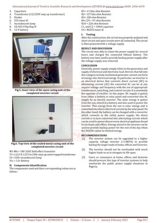 Design and Construction of a 0.75KVA Inverter Power Supply for Nigerian ...