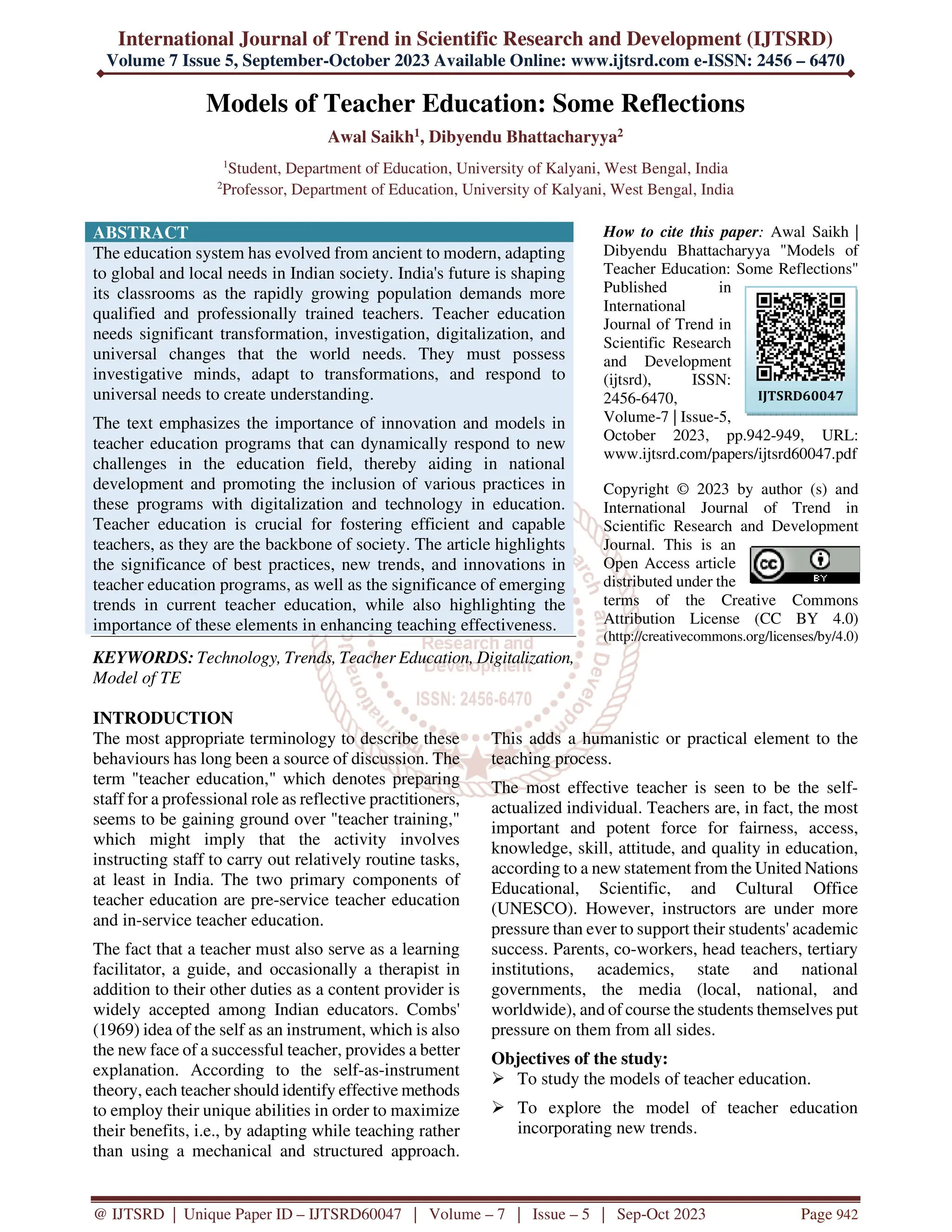 Models of Teacher Education Some Reflections | PDF