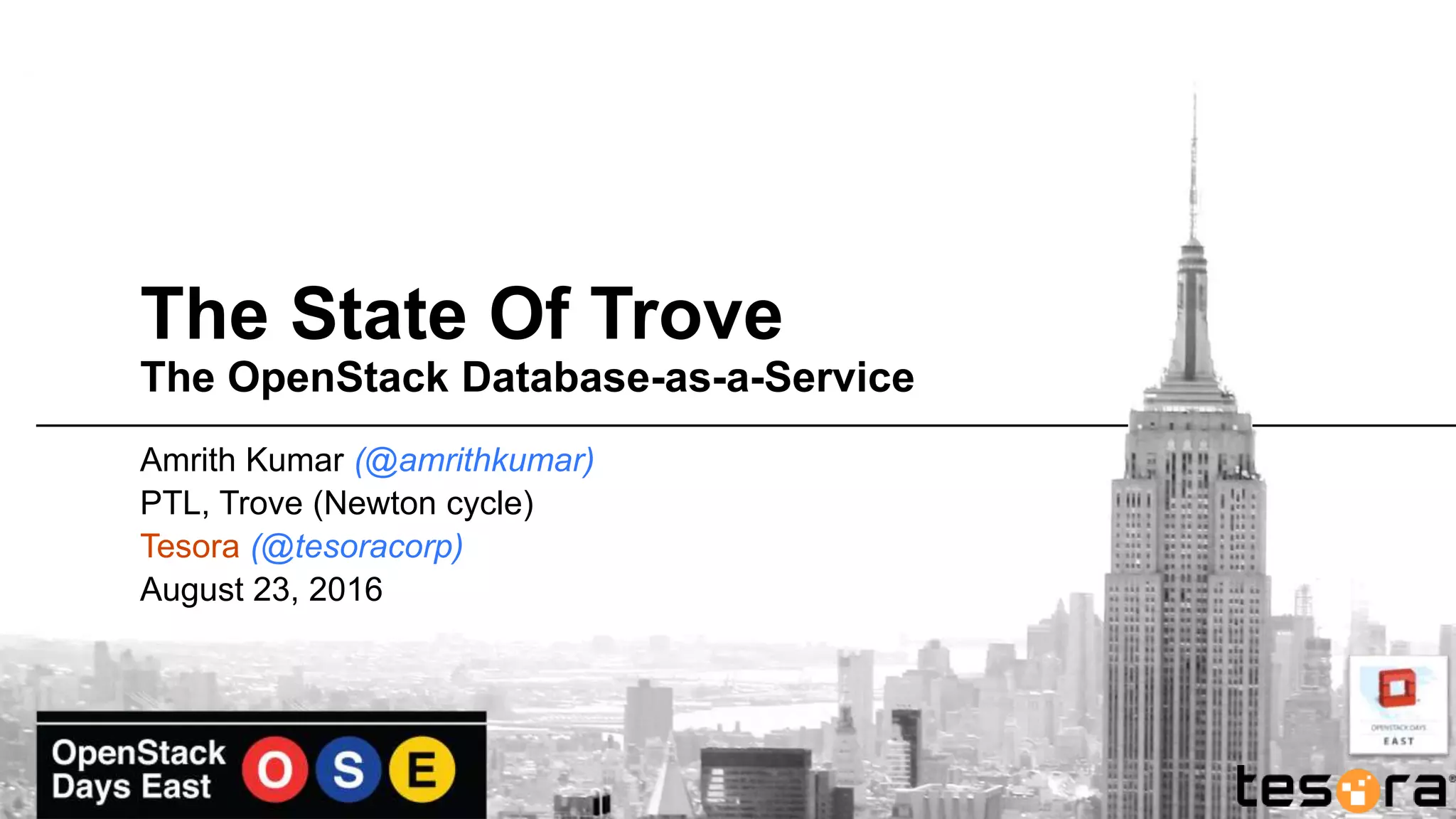 The State of Trove: The OpenStack Database-as-a-Service | PPT | Free Download