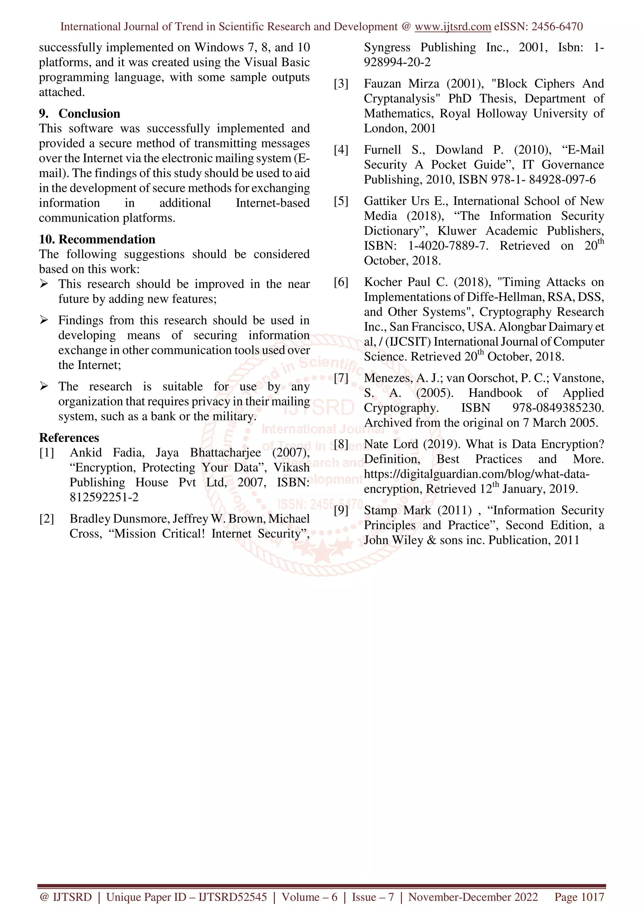 Secured and Encrypted Data Transmission over the Web Using Cryptography ...