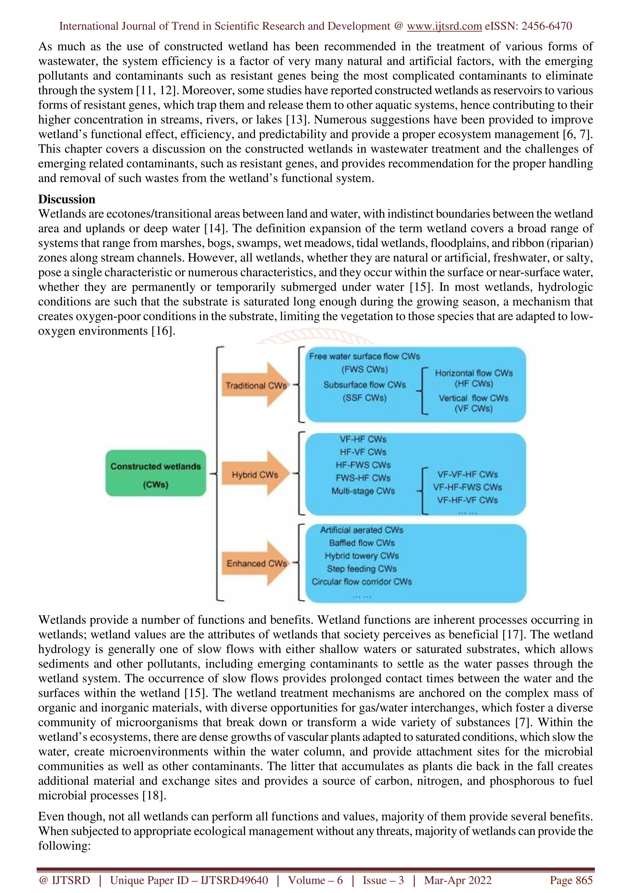 Sustainable Treatment of Wastewater with the Help of Constructed Wetlands | PDF