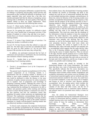 Teacher’s Accomplishment Level of The Components of an E-Learning Module: A Basis for Teacher ...