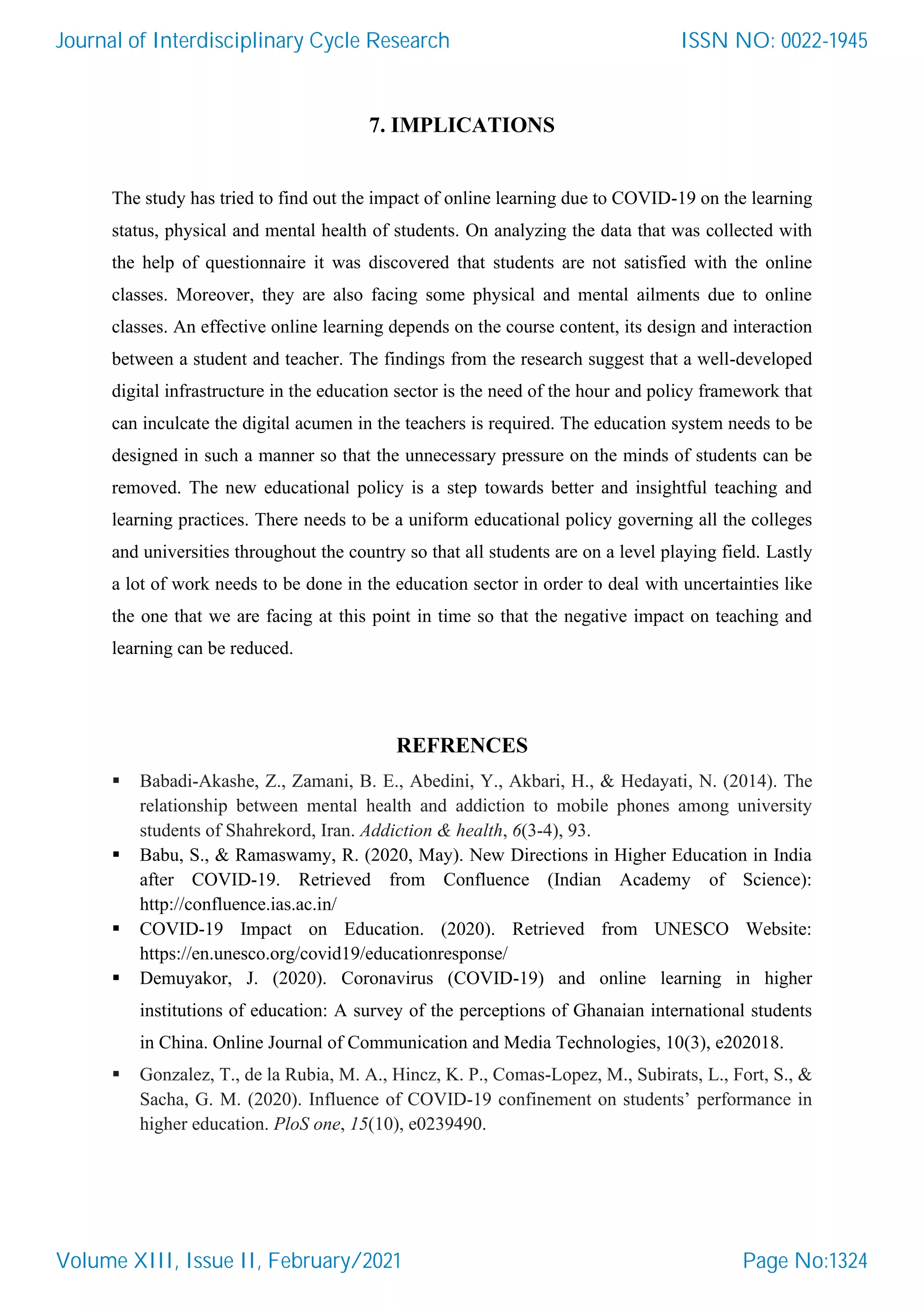 Effect of lockdown on generation Z learning | PDF