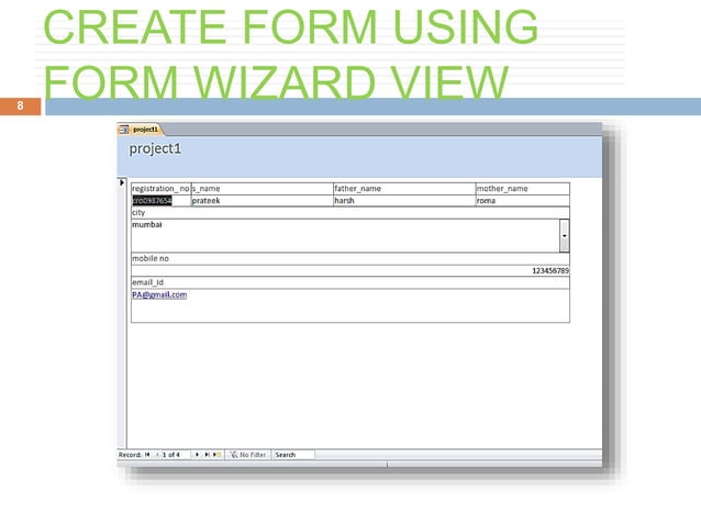 MS Access Create Tab & Form Group | PPT