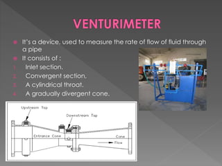 Venturimeter (FLUID MECHANICS) | PPTX