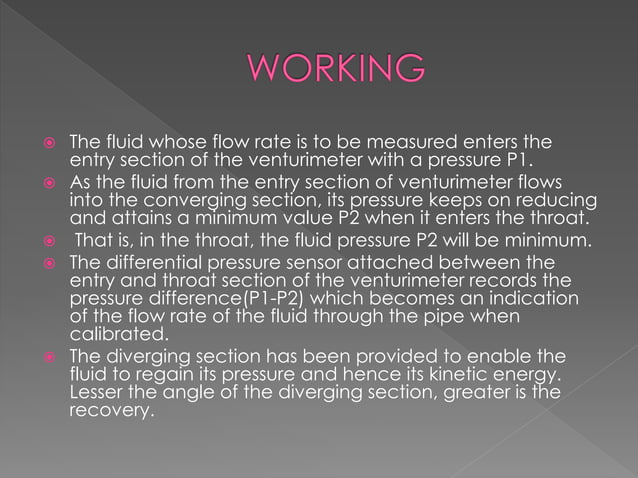 Venturimeter (FLUID MECHANICS) | PPTX