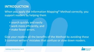 3 most common mistakes in applying the Information Mapping Method | PPT