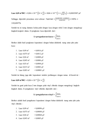 pengukuran kapasitor pelat sejajar dan permitivitas relatif | DOCX